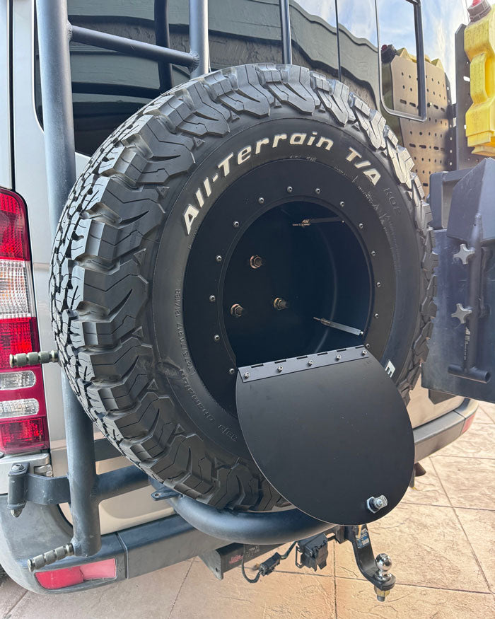 Mercedes-Benz Sprinter Van Lockable Spare Wheel Storage/Cover 16" & 17 ...